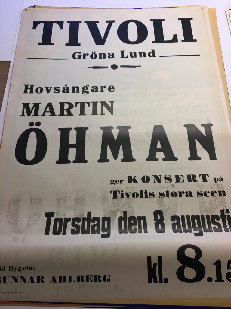 Martin Öhman - Underhållning- Gröna Lunds Historia